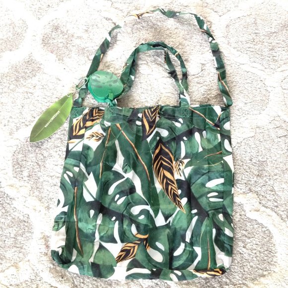 FARM Rio | Bags | Farm Rio Tropical Leaf Foldable Tote | Poshmark